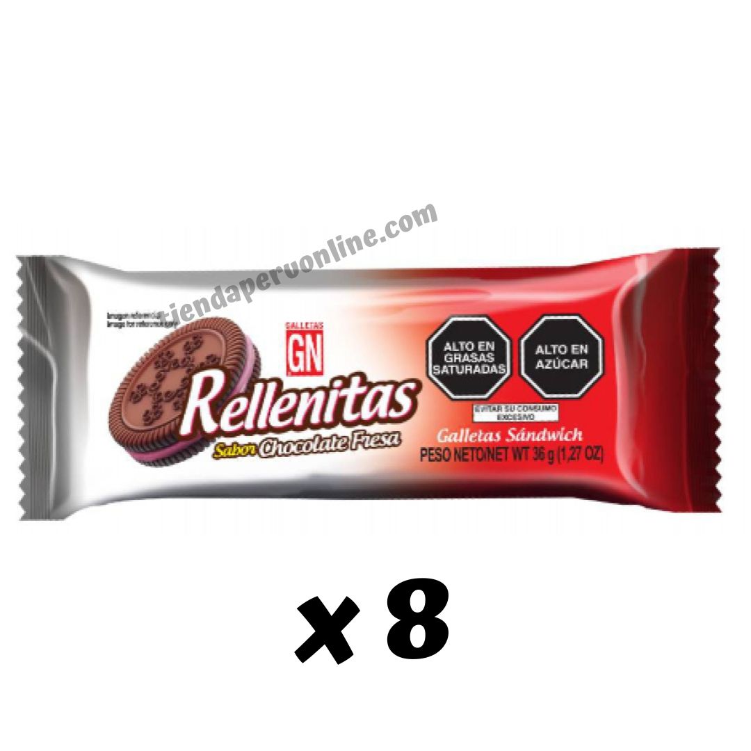 Galletas GN Rellenitas Choco Fresa Pack 8 x 36 g — Perú Online