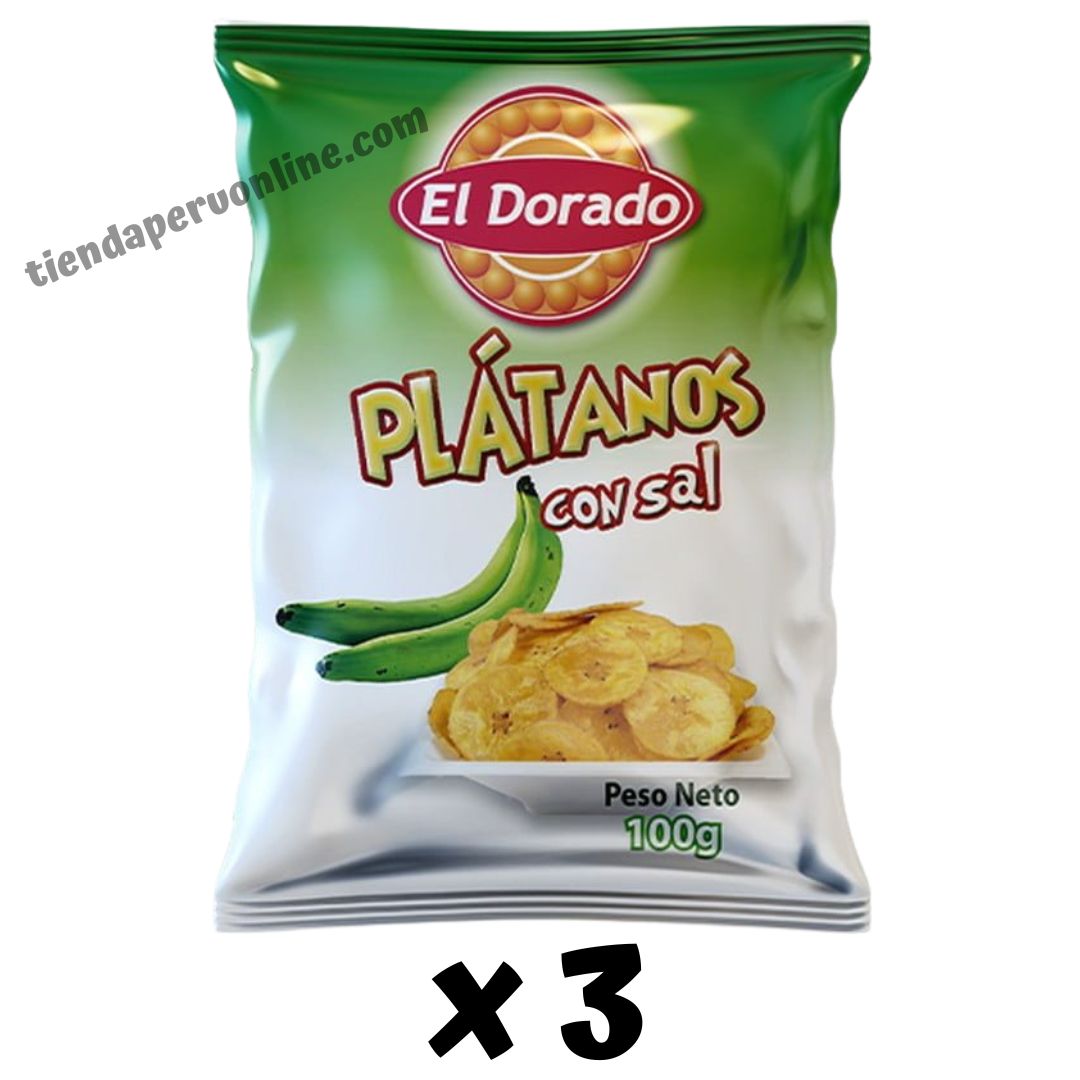 Platanitos con sal "El Dorado" Pack 3 x 100g — TIENDA PERU ONLINE