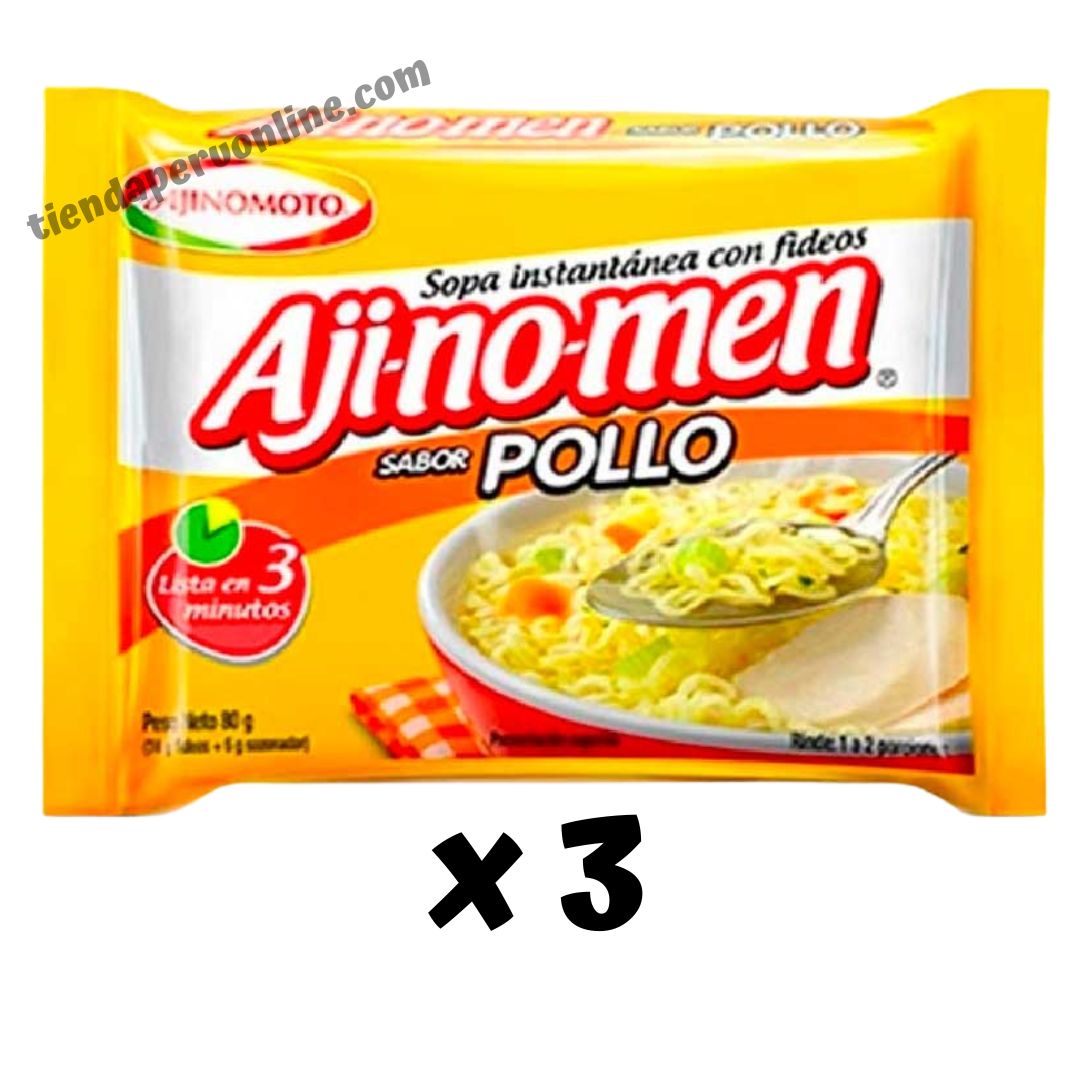 Sopa instantánea Pollo "Ajinomen" Pack 3 x 86 g — TIENDA PERU ONLINE